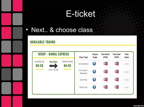 Ticketing System Of Pakistan Railway Ppt