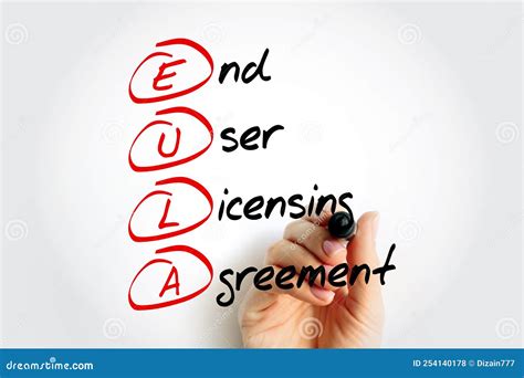 Eula End User Licensing Agreement Acronym With Marker Technology