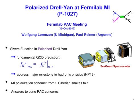Ppt Polarized Drell Yan At Fermilab Mi P 1027 Powerpoint