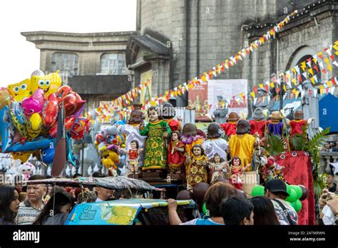 Jan 18 2020 People Taking Part In The Viva Sto Nino Manila Festival