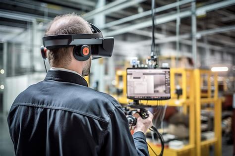 Premium Ai Image Engineer Using Ar Glasses To Visualize Machine