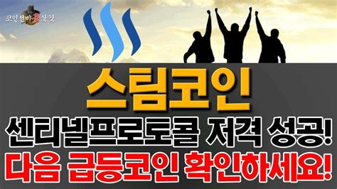 스팀코인 센티넬프로토콜 저격 성공 다음 급등코인 확인하세요 Youtube