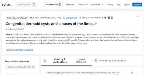 Congenital Dermoid Cysts And Sinuses Of The Limbs Scite Report