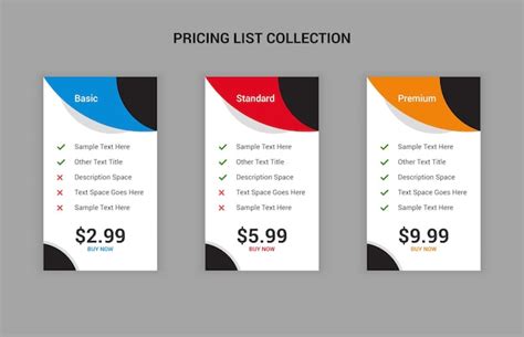 Premium Vector Professional And Simple Pricing Table Web Template Design