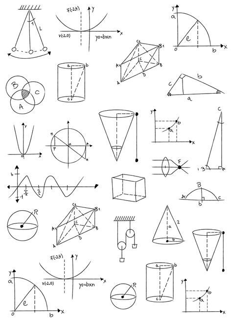 Premium Vector Math Vector With Formulas Geometrical Plots And Calculations Endless Texture