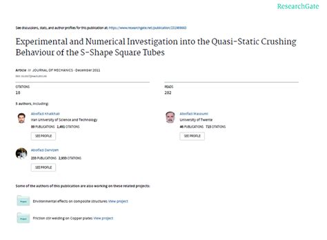 Quasi Static Crushing Of The S Shaped Square Tube Abaqus Abaqus Tutorials