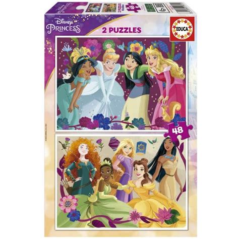 Puzzles 2x48 Pièces Princesses Disney Educa Rue Des Puzzles