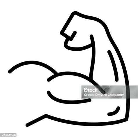 근육 아이콘입니다 Bicep 기호입니다 강한 팔 벡터 그림입니다 체육관 로고 보디 빌딩 피트니스 개념 선수 구부리는 손 표시