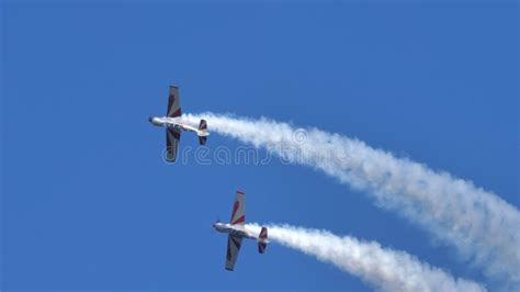 Old Soviet Yakovlev Yak 52 Propeller Aircraft Slow Flight With Landing Gear Down Stock Video