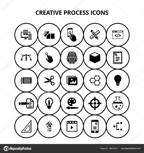 Creative Process Icons Stock Vector Image By Ibrandify 156072016