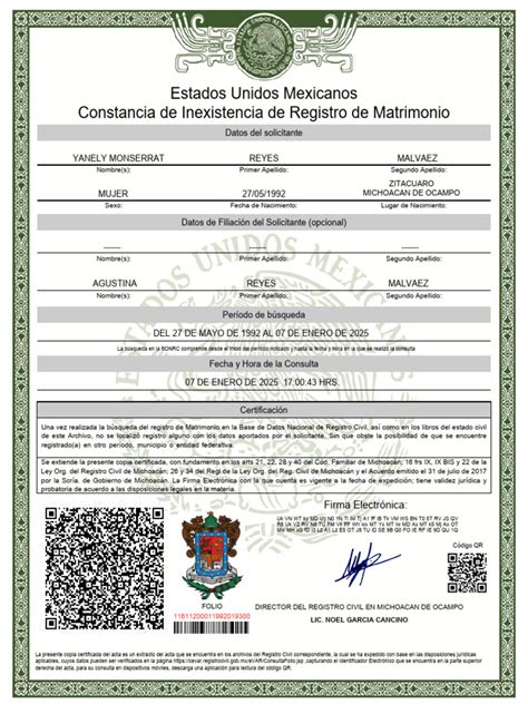 Constancia De Inexistencia Matrimonial Pdf Autenticación