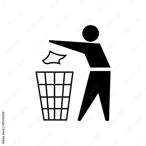 Tidy Man Symbol Do Not Litter Icon Keep Clean Dispose Of Carefully