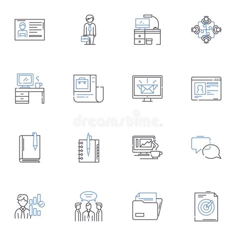 Graphic Designer Line Icons Collection Creativity Artistry Innovation Design Typography