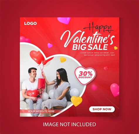 Premium Vector Happy Valentines Day Big Sale Discount Promotional