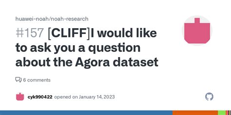 Cliff I Would Like To Ask You A Question About The Agora Dataset