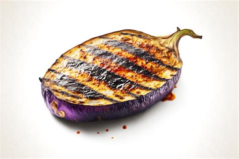 Premium Photo Wellbaked Grilled Eggplant Vegetable On White Background