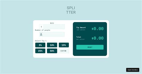 Tip Calculator Codesandbox