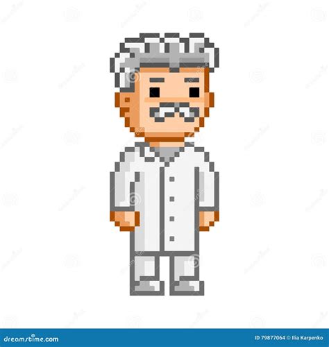 Vector 8 Bit Pixel Art Scientist Stock Illustration Illustration Of