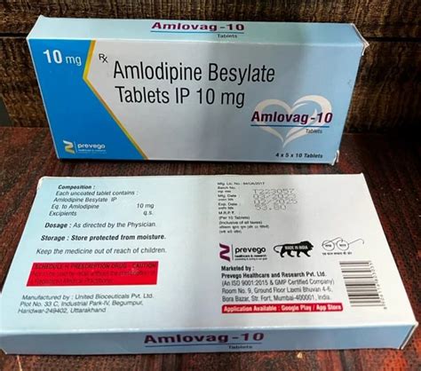 Amlodipine Besylate Tablets 10 Mg At ₹ 80strip In Surat Id 2850789071148