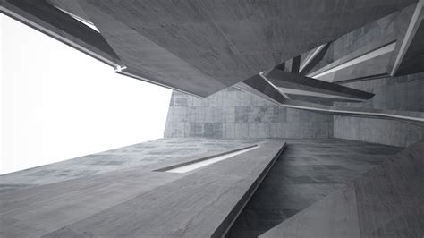 Premium Photo Abstract Concrete Parametric Interior With Neon Lighting 3d Illustration And