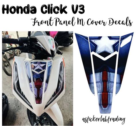 Version 3 Honda Click V3 Front Panel M Cover Decals Sticker Printed