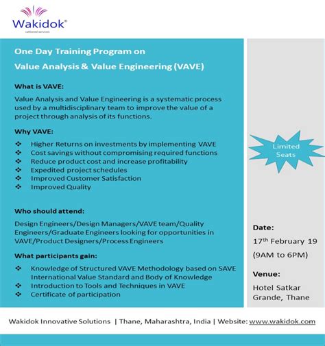 Value Analysis And Value Engineering Vave Training