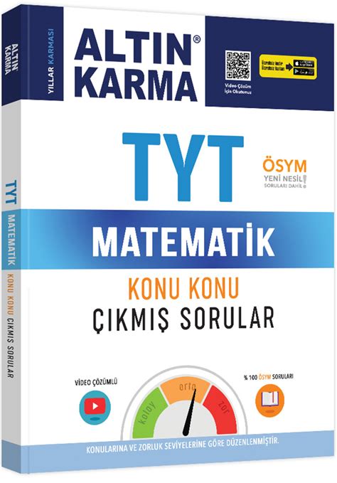 TYT Matematik Konu Konu Çıkmış Sorular Kolay Orta Zor Altın Katma