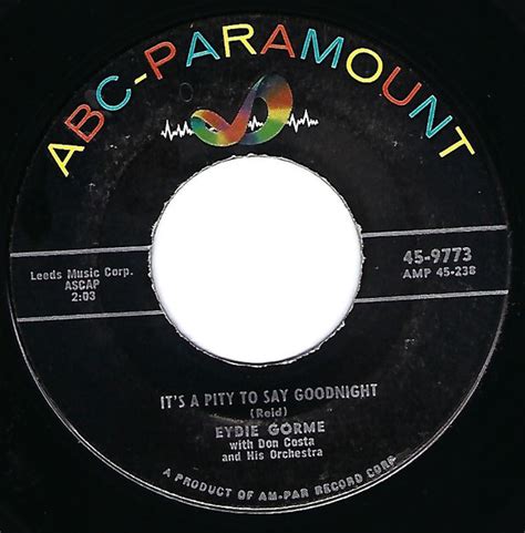 Eydie Gormé Don Costa And His Orchestra Its A Pity To Say Goodnight Ill Come Back 1956