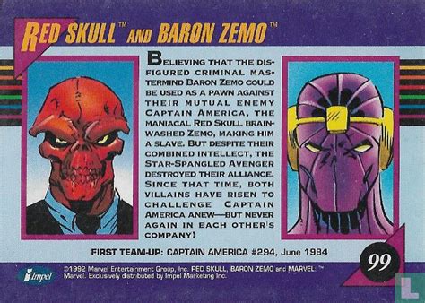 Red Skull And Baron Zemo 99 1992 Marvel Universe Iii Lastdodo