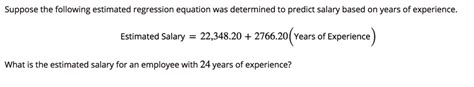 suppose the following estimated regression equation was determined to