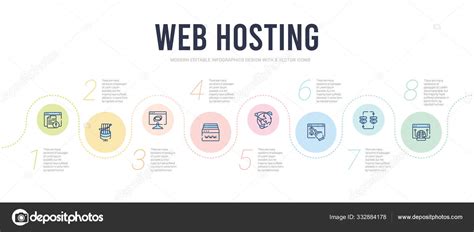 Web Hosting Concept Infographic Design Template Included Dns R Stock