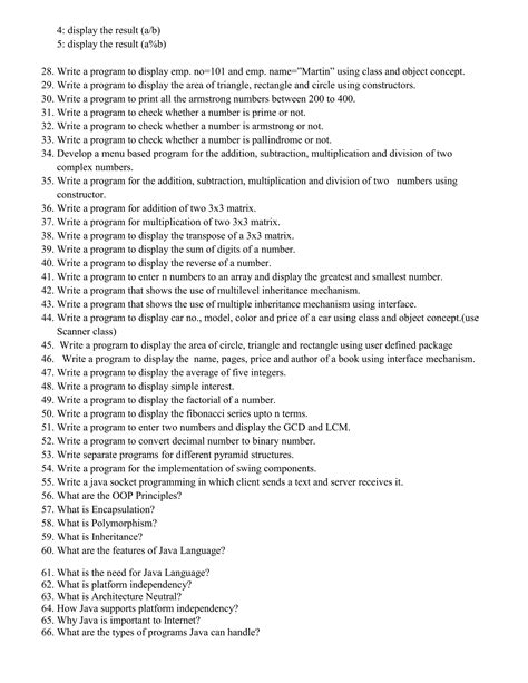 Object Oriented Programming Questionbank Pdf