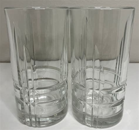Vintage High Ball Glasses Arizona Parallels Pattern Set Of 2 Etsy