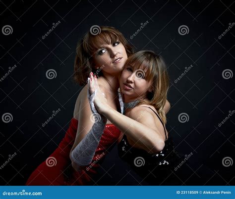 Two Charming Girls Stock Image Image Of Friend Black 23118509