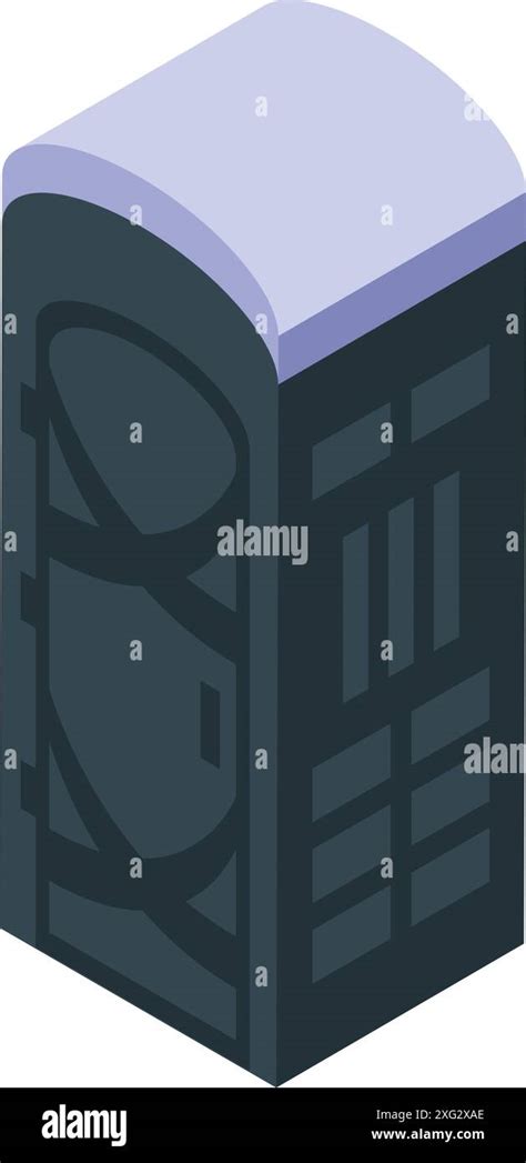 Bio Toilet Cabin Standing In Isometric View Isolated On White Background Stock Vector Image
