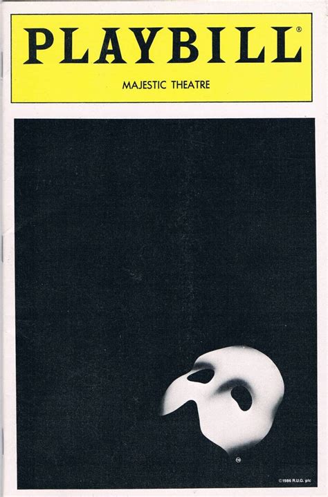 Playbill Program Phantom Of The Opera June 1990