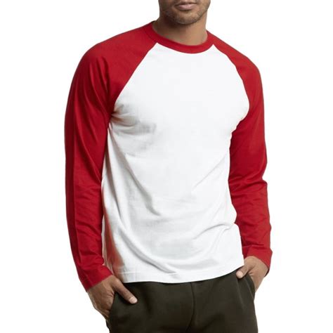 Mens Long Sleeve Baseball T Shirt Jersey Raglan Two Tone Active Tee