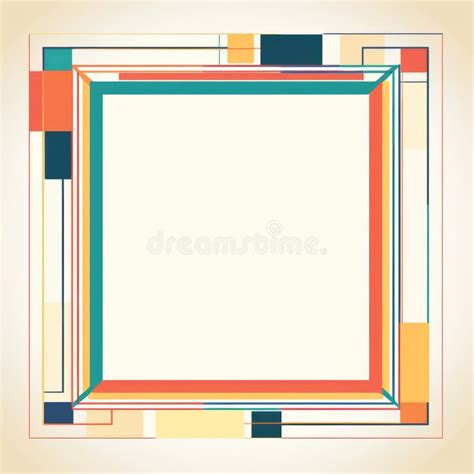 An Abstract Square Frame With A Colorful Border Stock Illustration