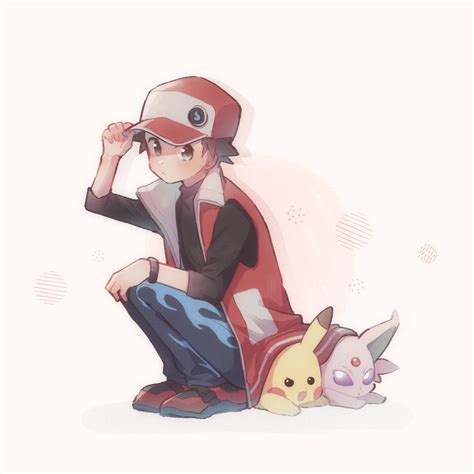 Pikachu Red Espeon And Red Pokemon And 1 More Drawn By Maccha