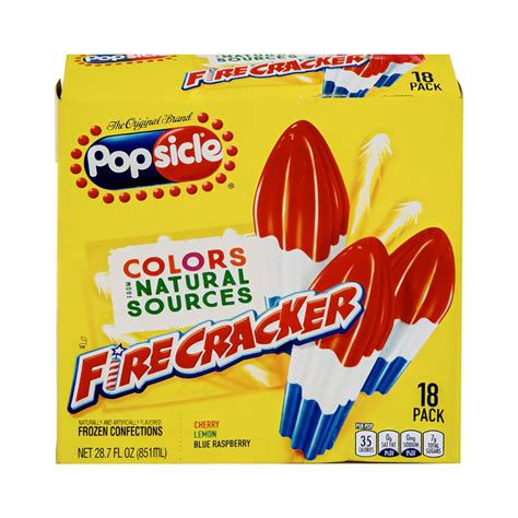 Popsicle Fire Cracker Cherry Lemon Blue Raspberry Ice Cream 851 Ml