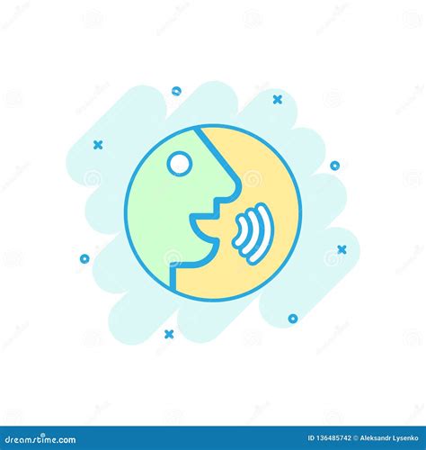 Voice Command With Sound Waves Icon In Comic Style Speak Control Vector Cartoon Illustration