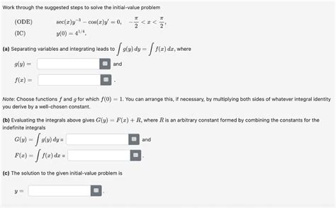 Solved Work Through The Suggested Steps To Solve The