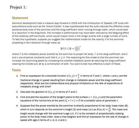 Solved Project Statement Swimsuit Development Took A Massive Leap