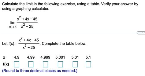 Solved Calculate The Limit In The Following Exercise Using Chegg Com