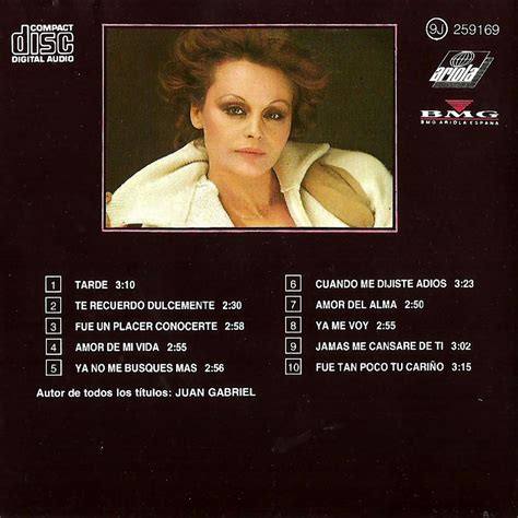 Car Tula Interior Frontal De Rocio Durcal Canta A Juan Gabriel Con El Mariachi De America
