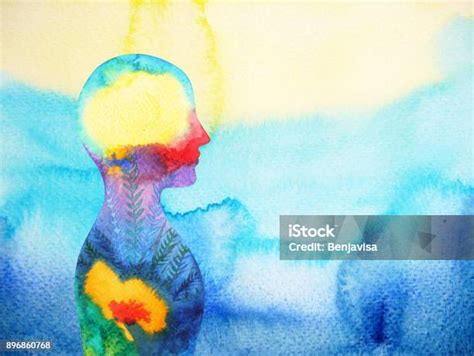 인간의 머리 차크라 전원 영감 추상 생각 세계 당신의 마음 수채화 그림 속 우주 인체에 대한 스톡 벡터 아트 및 기타 이미지 인체 사람 뇌 내부 Istock