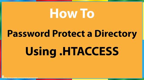how to password protect a directory with htaccess youtube