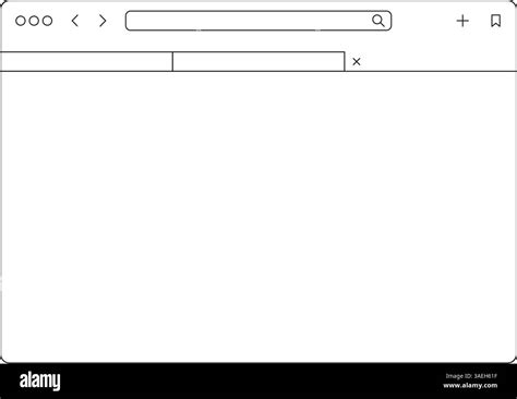 Generic Web Browser Interface With Tabs And Url Bar With Copy Space Outline Vector Stock Vector