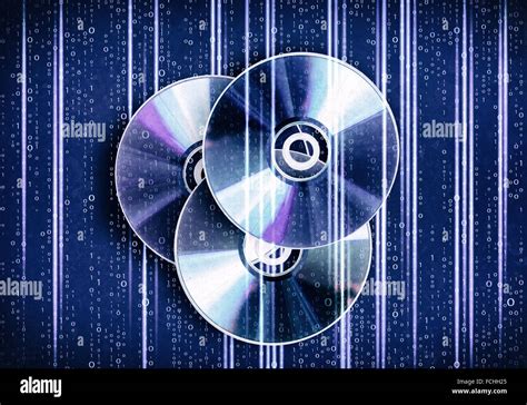 Conceptual Image With CD Disk And Binary Code Stock Photo Alamy