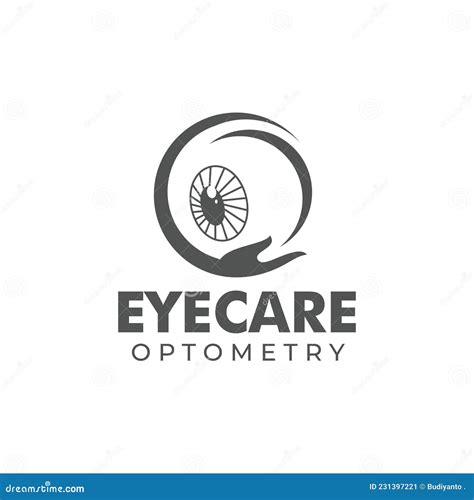 Eyecare Optometry Logo Hand Bring Eyeball Vector